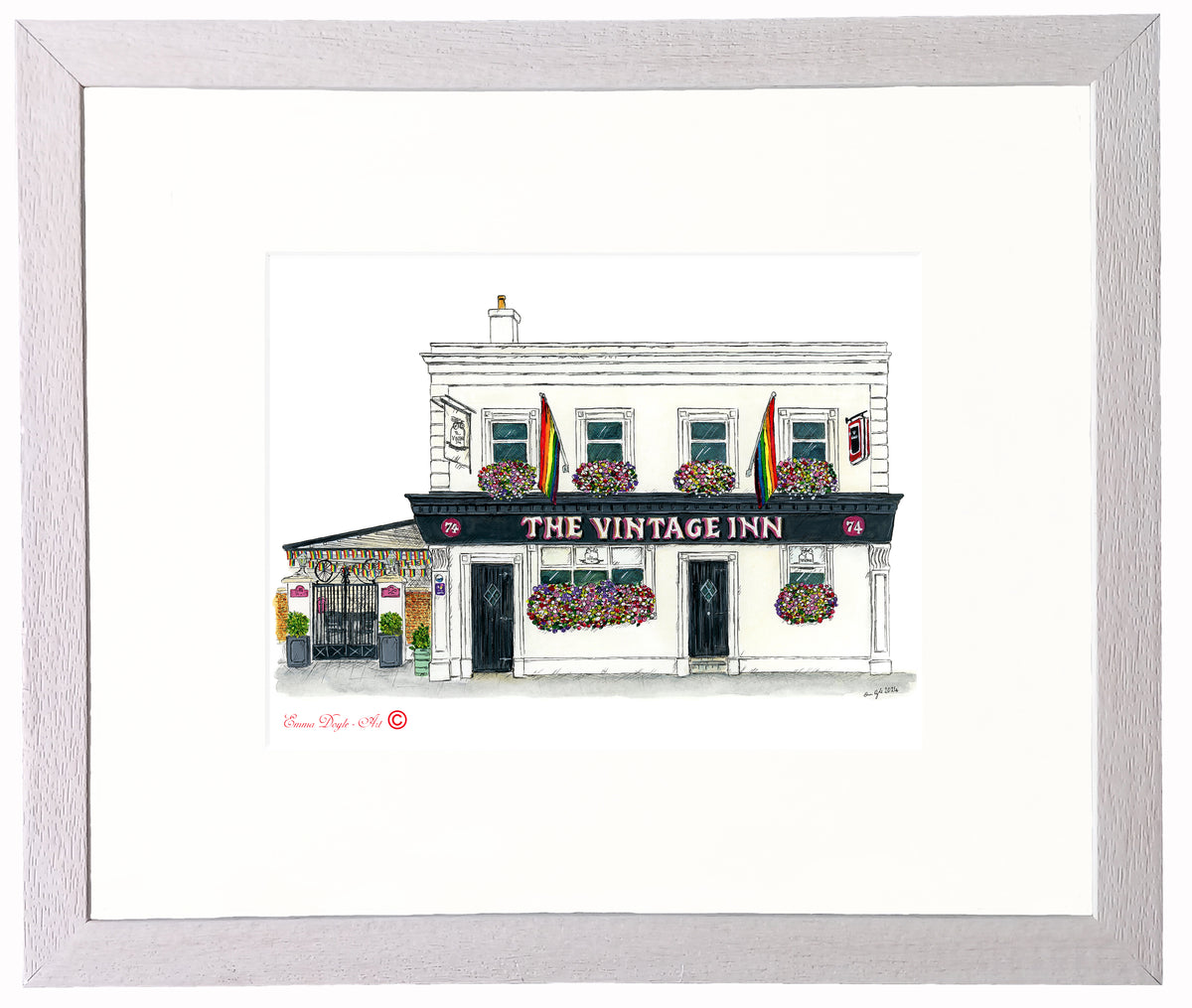 Irish Pub Print - The Vintage Inn - Rainbow Flags – Emma Doyle Art