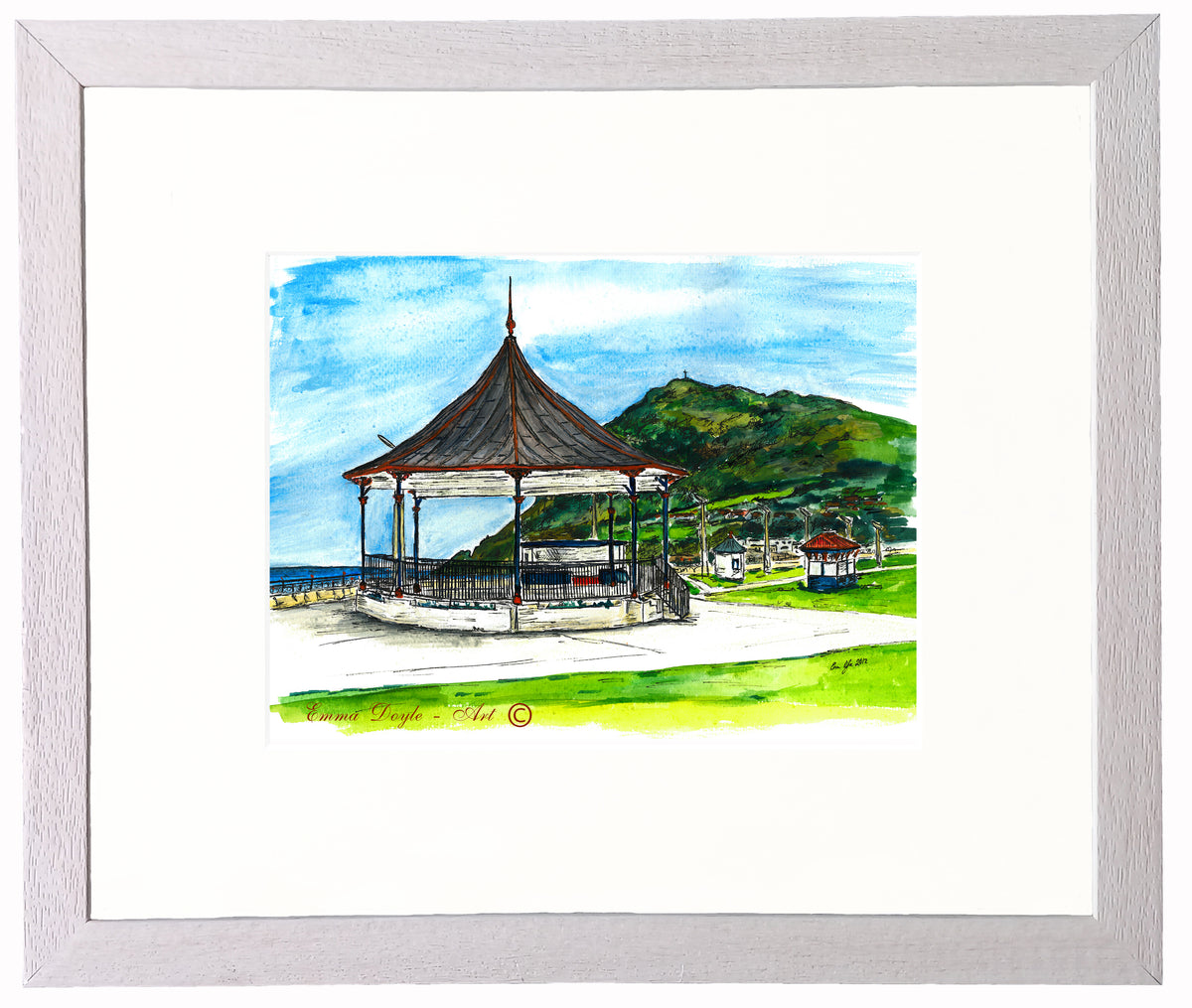 Irish Print - Victorian Bandstand & Bray Head, Bray, Co. Wicklow , Ire ...