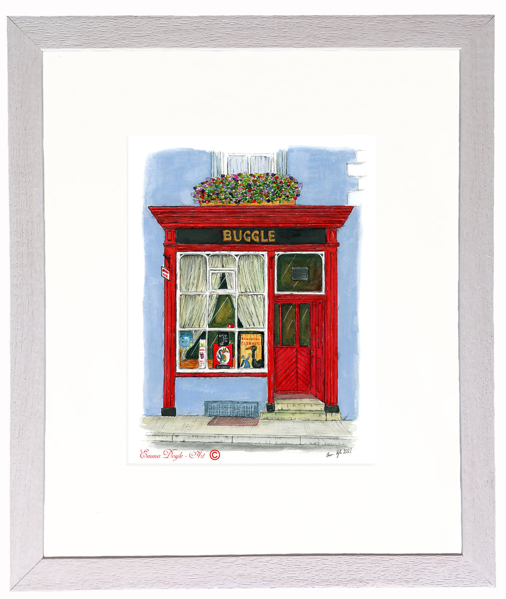 Irish Pub Print - Buggles Pub, Kilrush, Co. Clare, Ireland – Emma Doyle Art