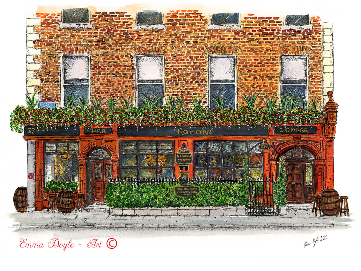 Irish Pub Print - Kennedy's, Dublin , Ireland – Emma Doyle Art