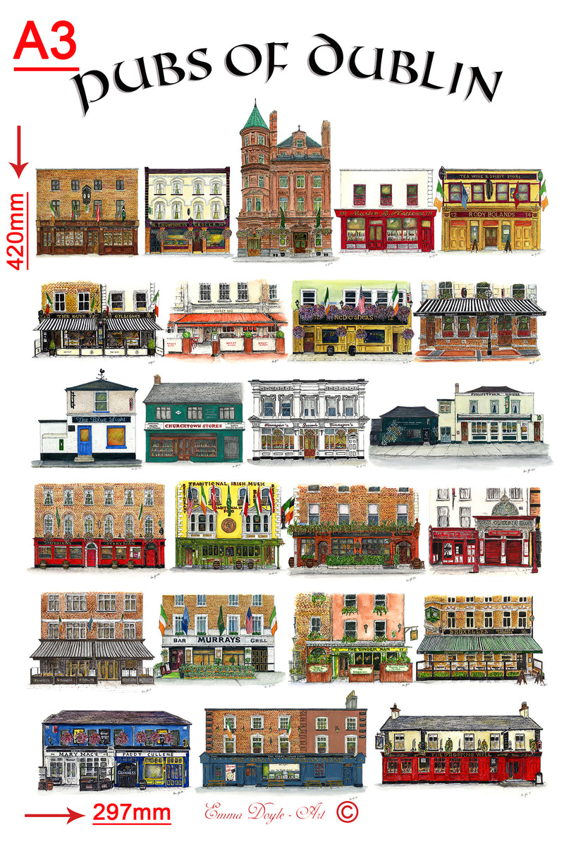 Pubs Of Dublin Poster - Third Collection – Emma Doyle Art