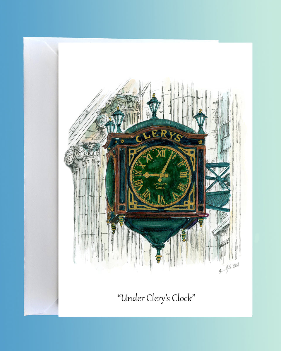 Irish Greeting card - "Under Clery's Clock" – Emma Doyle Art